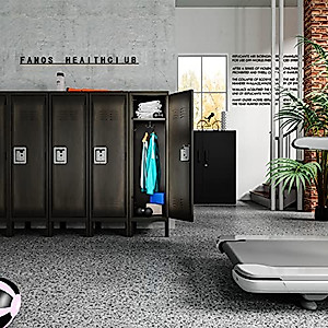 Anxxsu Metal Locker Storage Locker, 55" Lockers for Employees, Metal Locker Cabinet for Home, Bedroom, School, Office, Gym