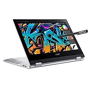 Acer Spin 311-2H 11.6" 2-in-1 Touchscreen Chromebook (Intel 4-Core Celeron N4000, 64GB eMMC, 4GB RAM, Stylus, Webcam, IPS) Flip Convertible Home & Education Laptop, IST Computers Pen, Chrome OS