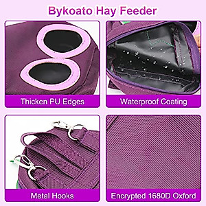 Guinea Pig Hay Feeder, Rabbit Hay Feeder Bag with Zipper Closure for Bunny Chinchilla Small Animals, Large Capacity Less Waste, Reduce Mess and No Odor (Purple)