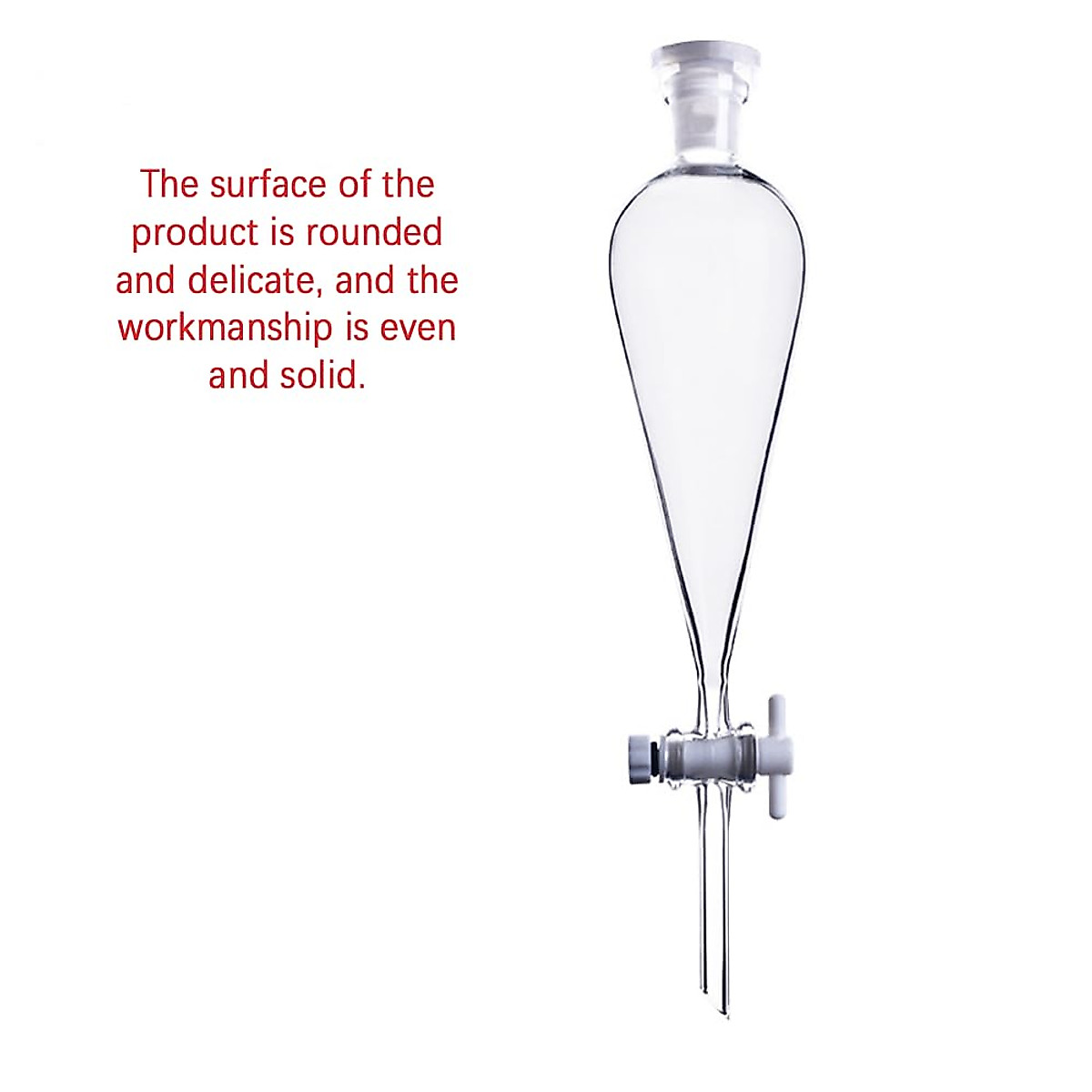 Laboratory Equipment 500ml Pear-Shaped Separating Funnel Glass Separating Liquid Essential Oil Separating Funnel (500ml)