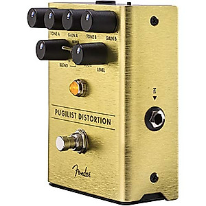 Fender Pugilist Distortion Pedal Bundle with Power Supply, Fender Instrument Cable, and 24 Picks