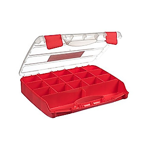 SE Red Organizer/Storage Container with Lid and 17 Compartments - 87118DB