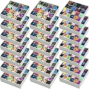 Nuanchu 20 Pack Socks Underwear Drawer Organizer Dividers (24+16 cells) Foldable Dresser Drawer Organizers Fabric Closet Drawer Organizers Storage Boxes for Socks Underwear Panties Ties Lingerie, Gray