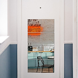 Delma Full Length Wall Mirror Tiles,Glassless Mirror for Kids,Acrylic-12''x12''x8PCS,Home Gym Mirror for Bedroom,Living Room,Door, Unbreakable Frameless Mirror Wall Stickers(11.8'' x 11.8'' - 8PCS)