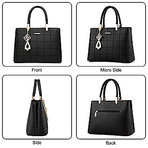 Tote Bags Soft PU Leather Purses and Handbags for Women Handle Bag Shoulder Satchel Bags with Multi-Pocket (Pink)