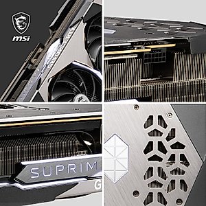 MSI GeForce RTX 4080 16GB SUPRIM X Gaming Graphics Card - 16GB GDDR6X, 2640 MHz, PCI Express Gen 4, 256-bit, 3X DP v 1.4a, HDMI 2.1a (Supports 4K & 8K HDR)