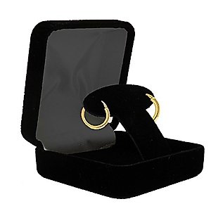 Geff House Black Velvet T Style Hoop Earring Box