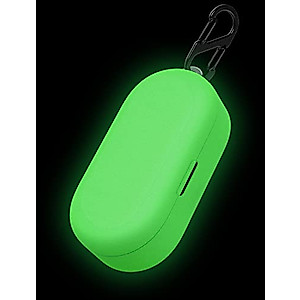 Geiomoo Silicone Case Compatible with TOZO T10, Protective Cover with Carabiner (Luminous Green)