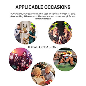 JSSYCG Mardi Gras Fascinator Cocktail Tea Party Headwear Feather Chiffon Flower Headband for Women Girls, Multicolor