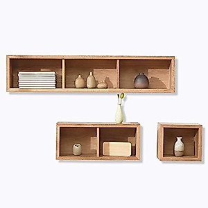 LLRYN Wooden Wall Shelf Floating Shelf for Lobby/Counter/Study/Living Room/Bathroom, Minimalist Style (Size : Single Style)