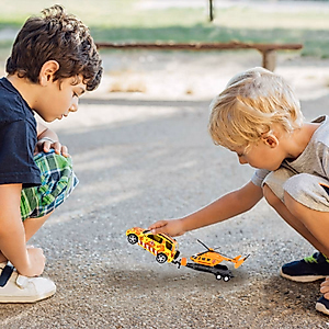 ArtCreativity SUV Toy Car with Trailer & Helicopter Playset for Kids, Interactive Safari Play Set with Detachable Helicopter and Opening Doors on 4 x 4 Toy Truck, Best Birthday Gift for Boys & Girls