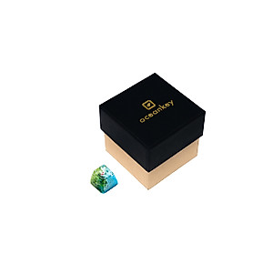 Ocean Key Artisan Keycaps for DIY Replacement Handmade Resin Keycaps Dog House Handmade Resin Keycaps for Switch Gaming, Cherry MX Mechanical Keyboards (Red)