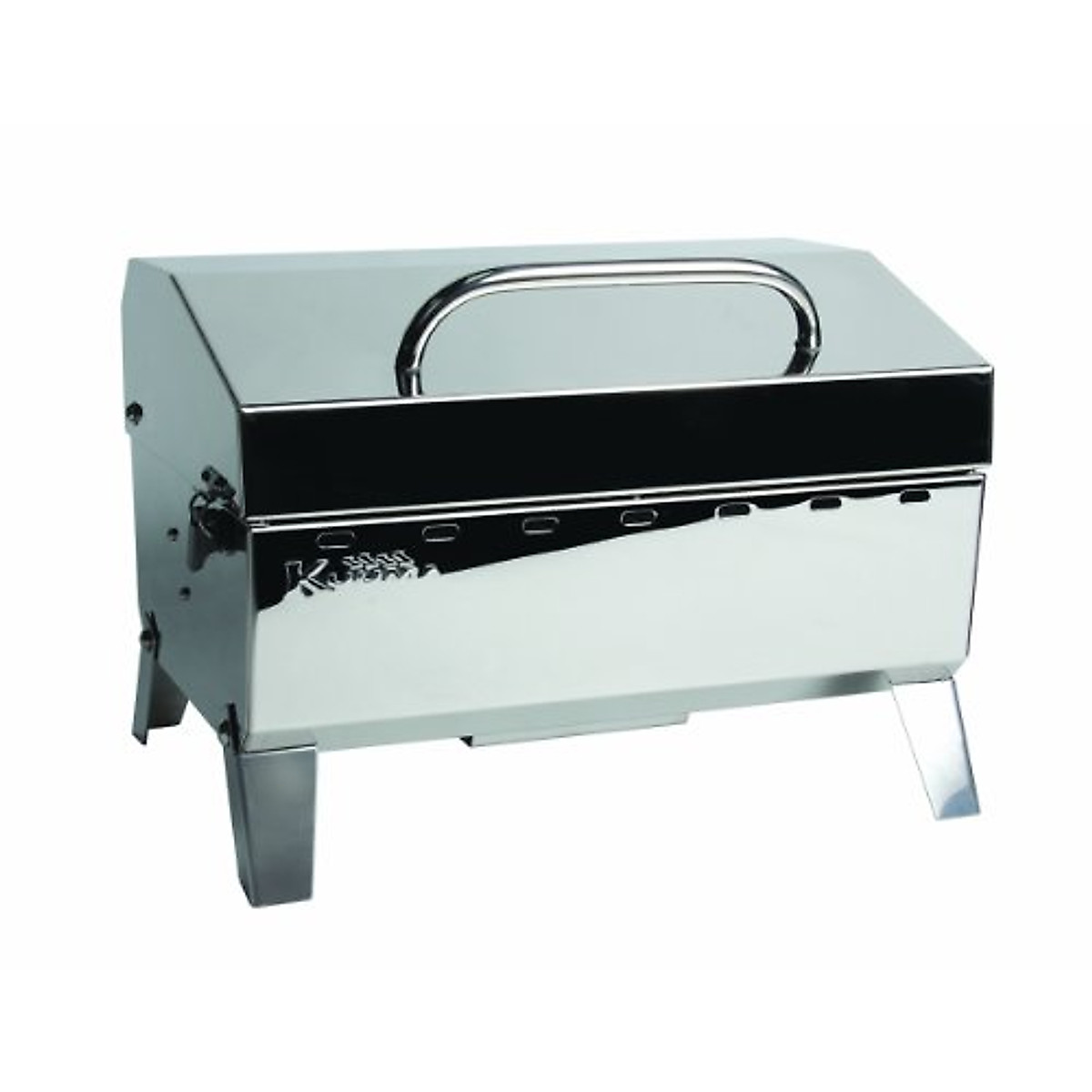 Kuuma Premium Stainless Steel Mountable Gas Grill w/Regulator by Camco -Compact Portable Size Perfect for Boats, Tailgating and More - Stow N Go 125" (58140)