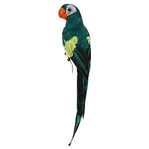 Fdit Artificial Birds Simulation Parrot Lifelike Feathered Birds Artificial Feather Bird for Home Garden Zoo Colorful Ornament Decoration