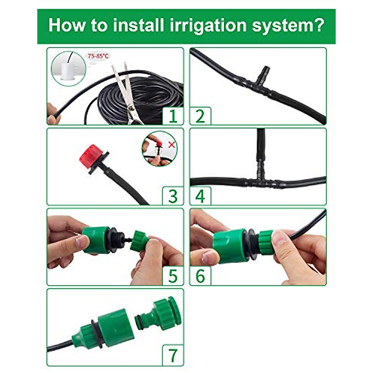 MSDADA 82ft Drip Irrigation Kits Garden Irrigation Accessories, Plant Watering System with 1/4” Blank Distribution Tubing Hose,DIY Plant Garden Hose Watering Kit (Red)