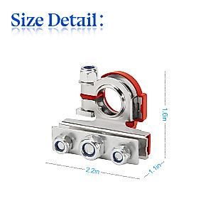 zipelo Battery Terminal Connectors, 2 PCS Pure Copper Terminals Clamp, Automotive 3 Way Battery Wire Cable Connector Kit, Positive and Negative Quick Release Disconnect for Car Boat Van