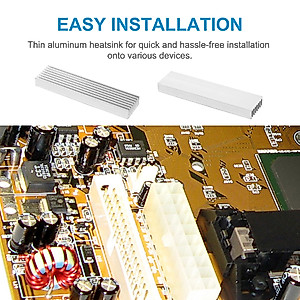 uxcell 5 Pcs Aluminum Heat Sink, Silver Tone Aluminium Radiator Heatsink Cooling Fins Cooler for Led Amplifier Transistor IC Module, 100x25x10mm/4 x1 x0.4