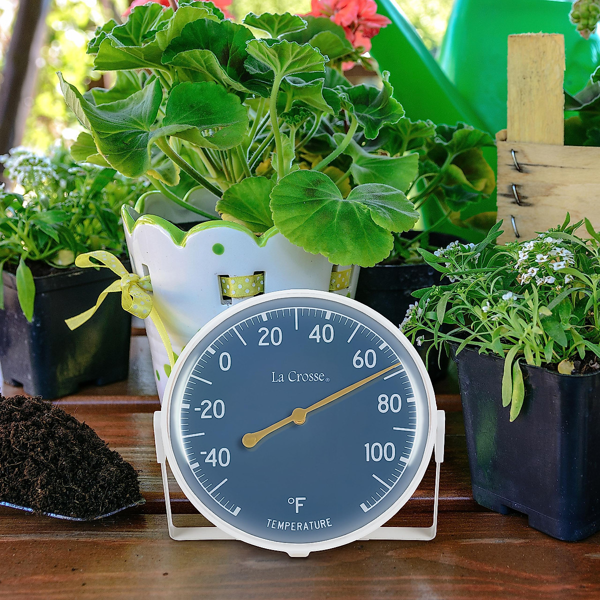 La Crosse 104-1512BL-TBP 5 inch Blue Dial Bracket Thermometer