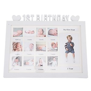 Kisangel Babys First Year Frame 12 Month Picture Frame 1st Birthday Photo Frame Picture Frame Milestone Photos Frame My First Year Picture Frame Memories Keepsake Photo Frame White
