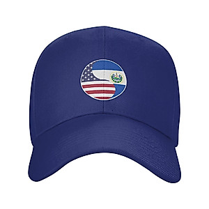 POOEDSO Yin Yang Flag Combination of America and El Salvador Baseball Cap Men and Women Solid Color Duck Tongue Hat Casquette