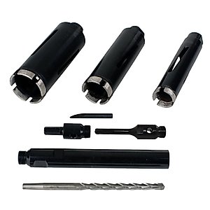 Steel Dragon Tools 3-Piece 1.5-inch to 2.5-inch Dry Diamond Core Drill Bit Kit with Hex SDS Adapters and Case