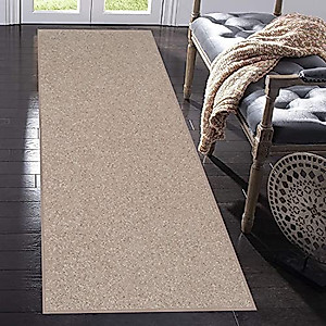 Home Queen Solid Color Custom Size Runner Area Rug Beige, 2' x 4'