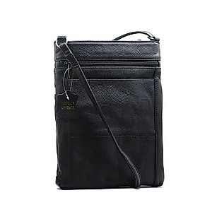 Steeltime Unisex Super Soft Leather Catholic Crossbody Bag with Lords Prayer Patch and Carrying Strap | Crossbody Purses for Women, Men