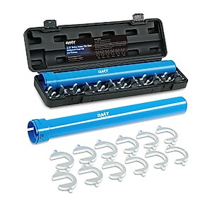 Orion Motor Tech Inner Tie Rod Removal Tool Kit, Inner Tie Rod Tool for Tie Rod Removal and Installation, Master Inner Tie Rod Tool Set with 12 Crowfoot Adapters 1/2 Inch Drive Tube and Tool Case (BK)
