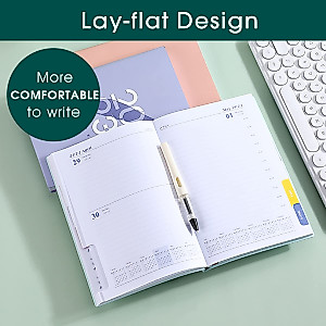 Daily Planner 2023, To Do List Notebook Planner Weekly and Monthly with Sticky Notes, Soft Cover 300 Pages (6x8") (Pink)