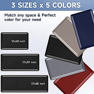 4/5 Inch Thick Mat Anti Fatigue Rugs Kitchen Decor Non-Slip, Stain Resistant, Waterproof Desk Mat for Office, Workshop, Black, 17'' x 28''