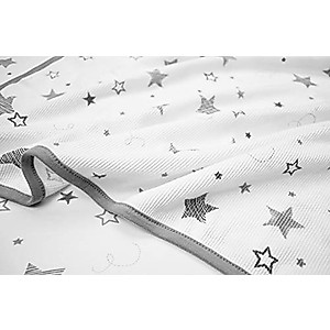American Baby Company 100% Cotton Thermal Waffle Swaddle Blanket, Soft, Breathable & Stretchy, Super Stars, 30" x 40" for Boys and Girls, Perfect for Swaddling, Travel and Gifting