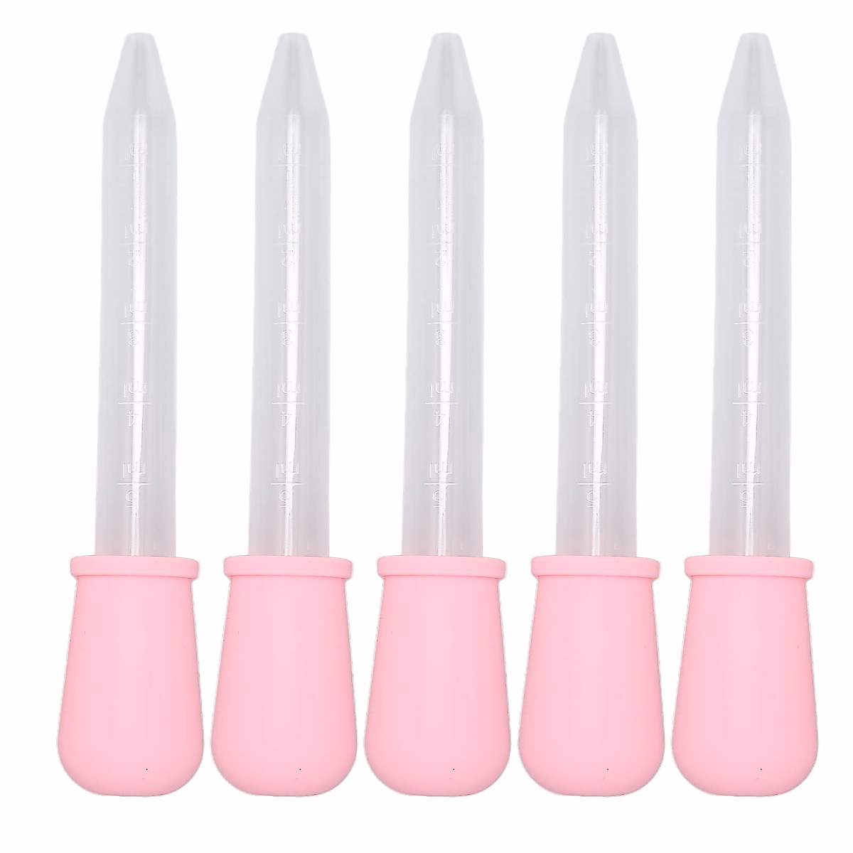 5pcs Pipettes, 5ml 120mm Length Silicone Eye Dropper, DIY Transfer Pipettes for Scientific Experiments, Paint and Glue, Food Decoration, Essential Oil, Arts and Crafts Projects(Pink)