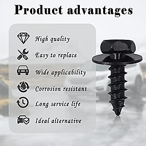 Gistilli 10pcs Front Fender Liner Bolts Bumper Cover Splash Shield Mud Guard Screws Compatible with Lexus Toyota Camry Corolla Highlander RAV4 9015960498