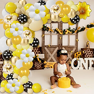 Bee Balloon Arch Kit Decorations - Bee Party Decorations with Bee Shaped Balloons Daisy Balloons Sunflower Balloon for Bee Themed Wall Decor Gender Reveal Baby Shower Birthday Party Supplies
