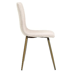 Dining Chairs Set of 4, Pre Assembled Chair Set Upholstered with Gold Legs Modern Fabric for Dining Room, Kitchen, 17.3 "W x 18.1 "D x 34.6 "H (Beige)