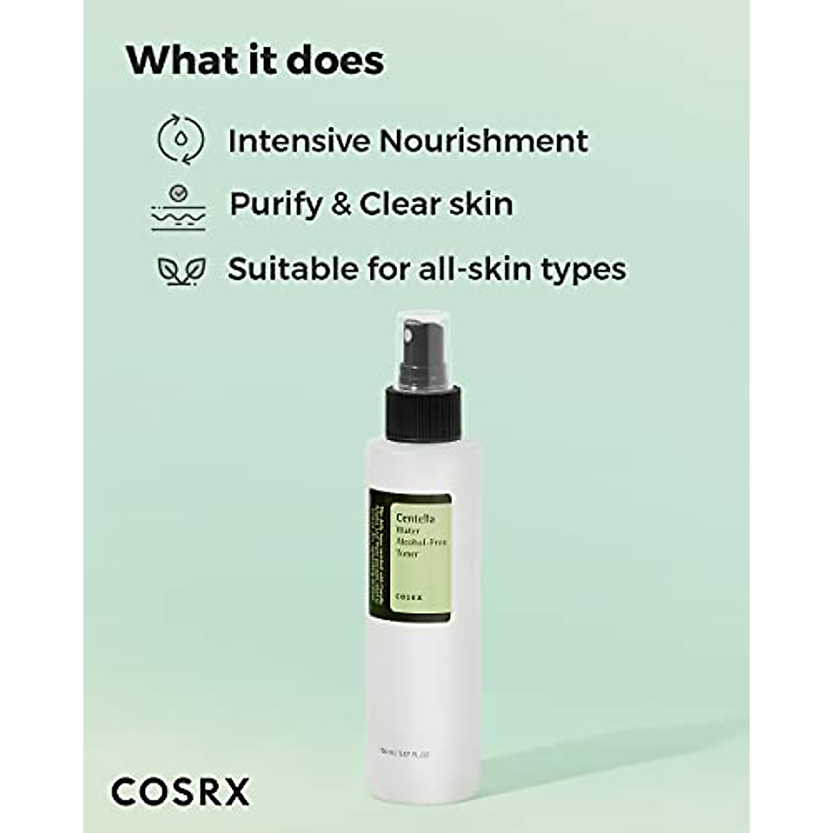 COSRX Centella Water Alcohol-Free Toner, 150ml / 5.07 fl.oz | Centella Asiatica for Soothing | Korean Skin Care, Not Tested on Animals, Paraben Free