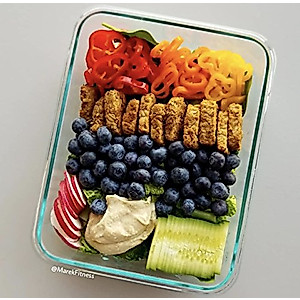 Evolutionize Glass Meal Prep Containers - Food Storage Glass Containers with Snap Lock Lids Meal Prep - Airtight Lunch Containers Portion Control Glass Food Containers - BPA Free Container