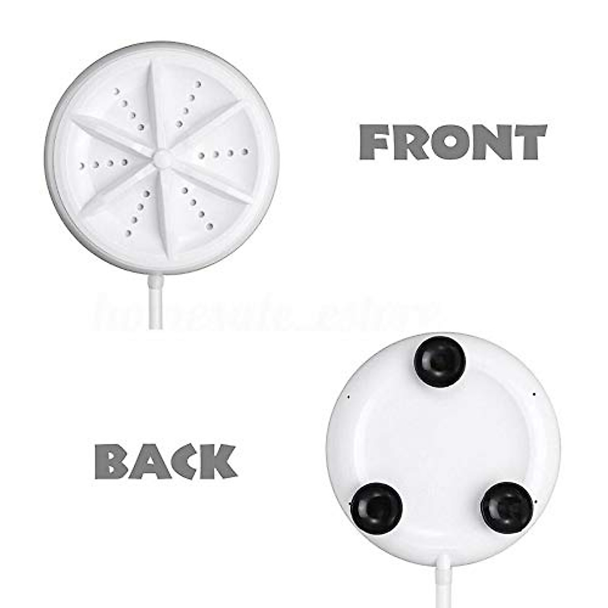 dobrygalpe Portable Washing Machine Ultrasonic Turbo Washing Machine With USB Powered Ultrasonic Turbine Mini Turbo Washer for Home Camping Dorms Business RV Trip College Rooms,white