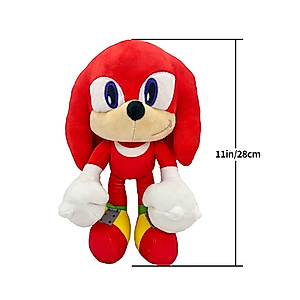 Moptrek hes Sonic 2 Plush Toy The Hedgehog Movie Sonic Plush Toys Knuckles Shadow Tails Plush Doll Toys Gifts for Boys and Girls (Knuckles)
