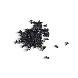 Small Screw, BLUELEC Antique Style Finish Wood Screws for Fastening Plank, Plastic Materials or Resin Plywood, 45° Flat Head, Phillips Drive, 100pcs, (2.5×6mm, 0.1×0.23inch, Black)