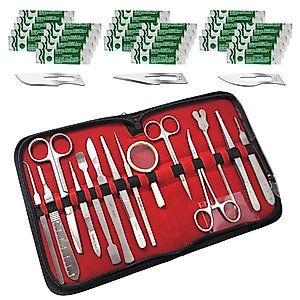 IMED Scientific 45 Pcs Advanced Dissection Kit Biology Lab Anatomy Dissecting Set Comes With Stainless Steel Scalpel Knife Handle Blades Used for Medical Students and Veterinary Training