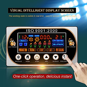 Kolice Commercial ETL high capacity 7 flavors soft serve ice cream machine, gelato ice cream maker, 4+3 mixed frozen yogurt ice cream machine-full transperant dispenser, upper tanks refrigerated