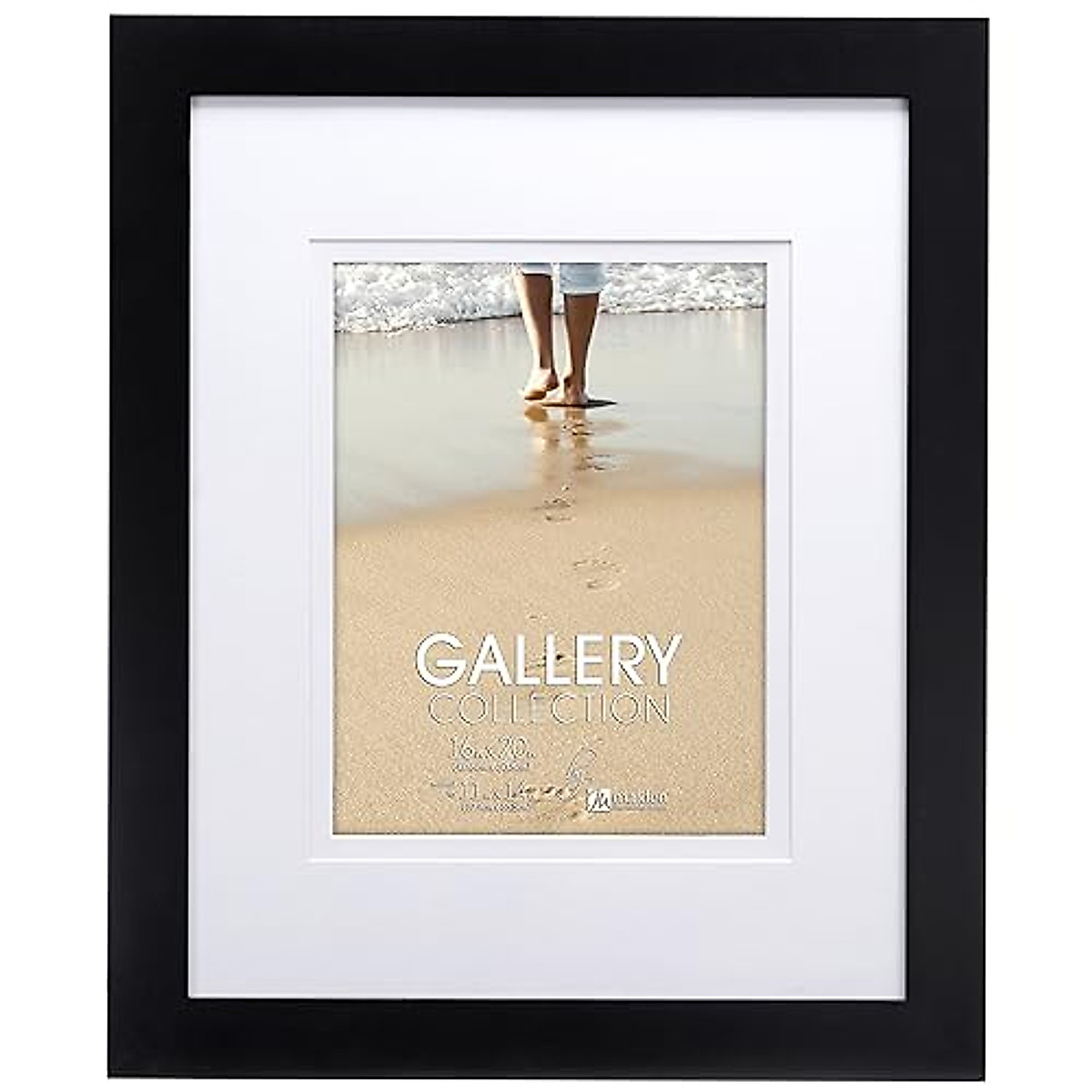 Malden 16x20 Matted Picture Frame - Made to Display Pictures 11x14 with Mat, or 16x20 without Mat -Black