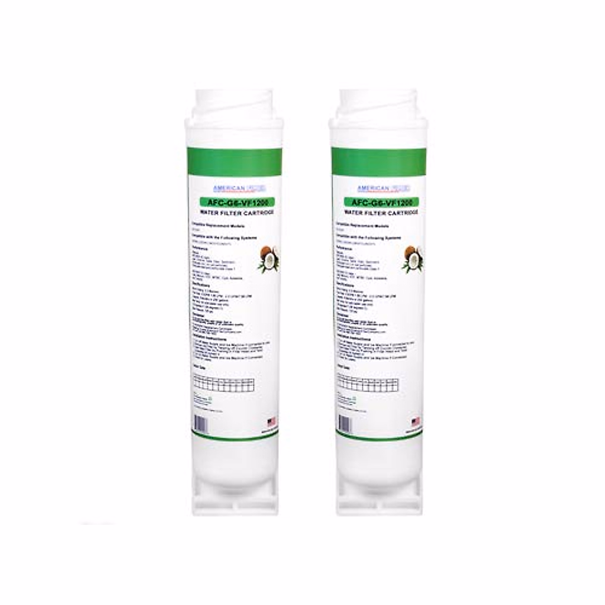 AFC Brand, Water Filter, Model # AFC-G6-VF1200 Compatible with FQSVF Made in U.S.A - 2 Filters