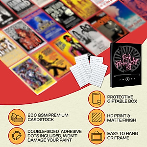 80 Pcs Rock & Grunge Posters - 80s & 90s Band Posters for Room Aesthetic & Decor