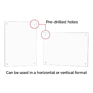 3 Pack Clear Acrylic Wall Protector with Pre Drilled Holes 5" x 7" Protective Plate 5/64" Thick Business or Home Use Dirty Hand and Fingerprint Shield by Marketing Holders