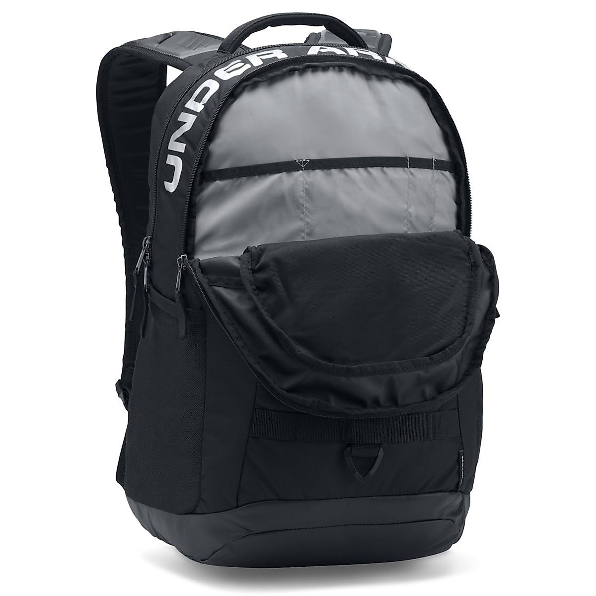 Under Armour Big Logo 5.0 Backpack, Black (001)/Silver, One Size Fits All