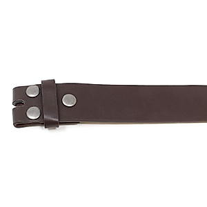 BC Belts Leather Belt Strap with Smooth Grain Finish 1.5" Wide with Snaps (Brown-M)
