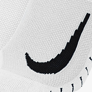 Nike Men`s Multiplier No-Show Socks 2 Pair (White(SX7554-100)/Black, LG (Men's Shoe 8-12, Women's Shoe 10-13))