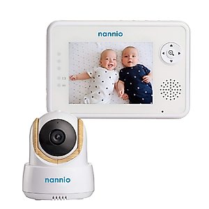 Nannio Comfy Ace Baby Monitor with Remote Pan-Tilt-Zoom Camera and 3.5inch LCD Screen, Infrared Night Vision, VOX, Alarm System, Two Way Talk, Lullaby, Baby Room Temperature